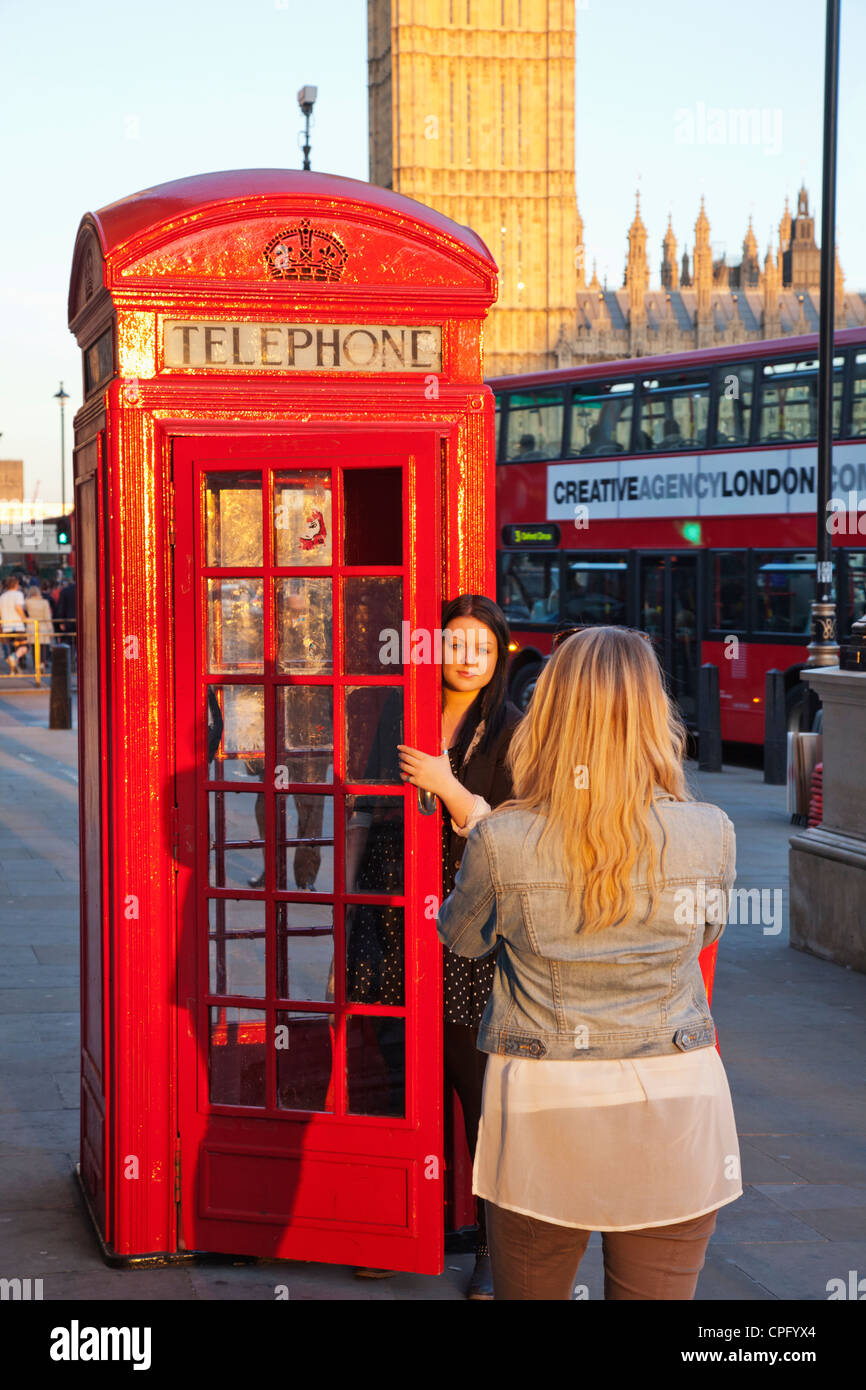 England, London, Westminster, Red Telephone Box Stock Photo - Alamy