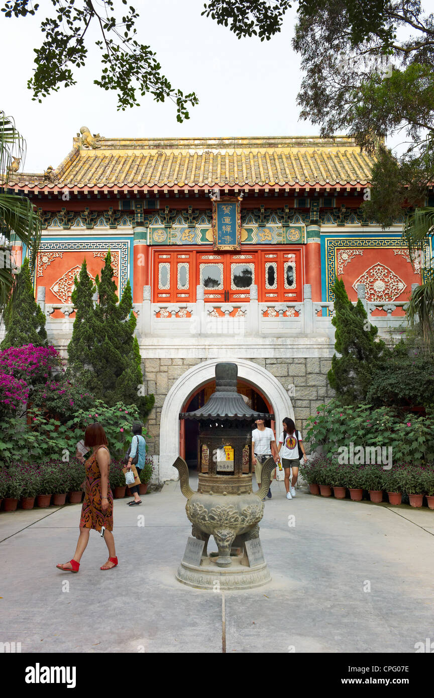 The view inside the Po Lin Monastery on Ngong Ping, Lantau Island Stock ...