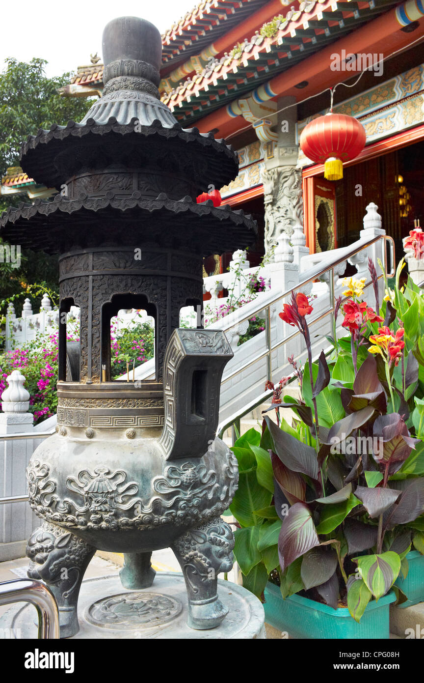 The view inside the Po Lin Monastery on Ngong Ping, Lantau Island Stock ...