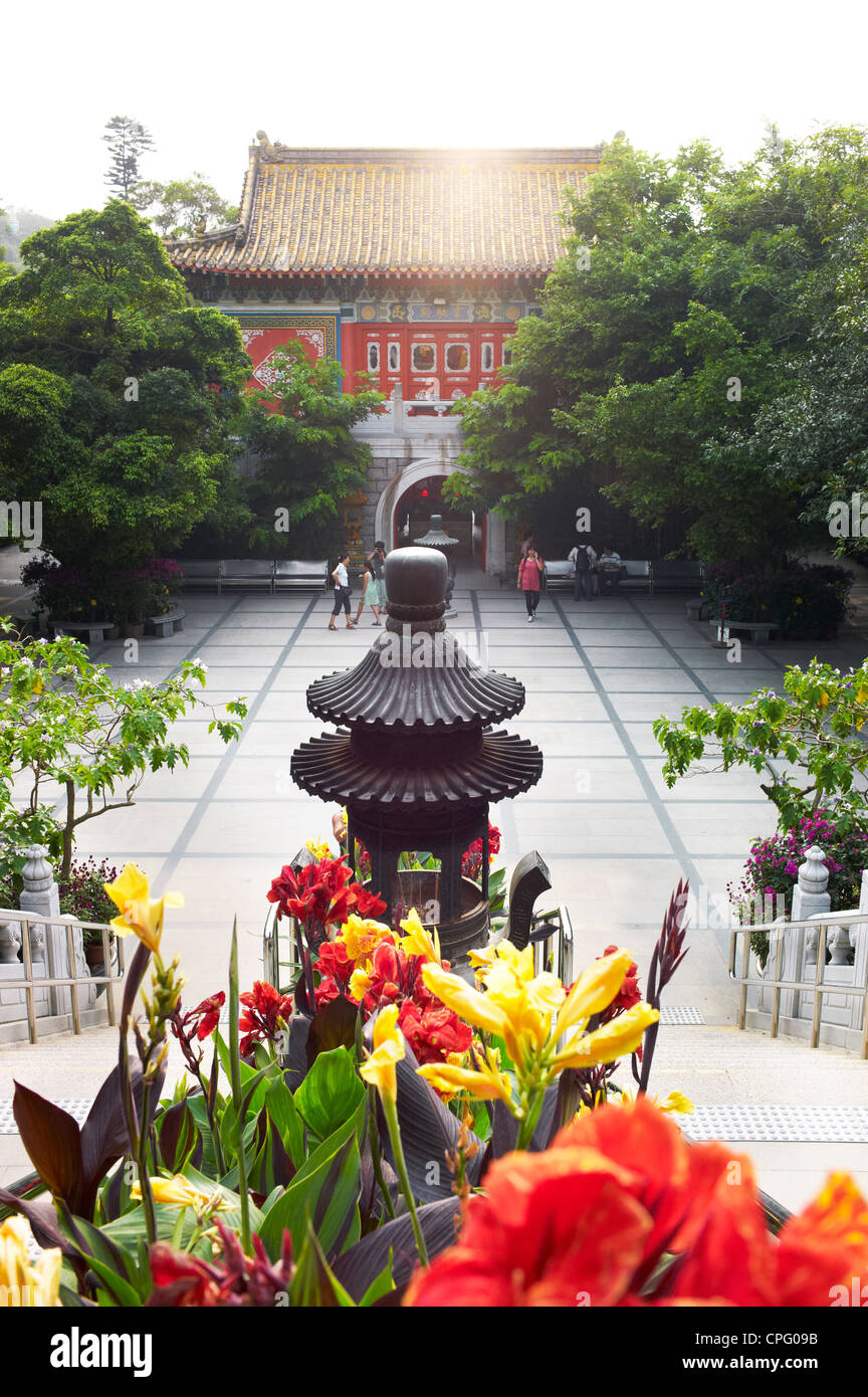 The view inside the Po Lin Monastery on Ngong Ping, Lantau Island Stock ...