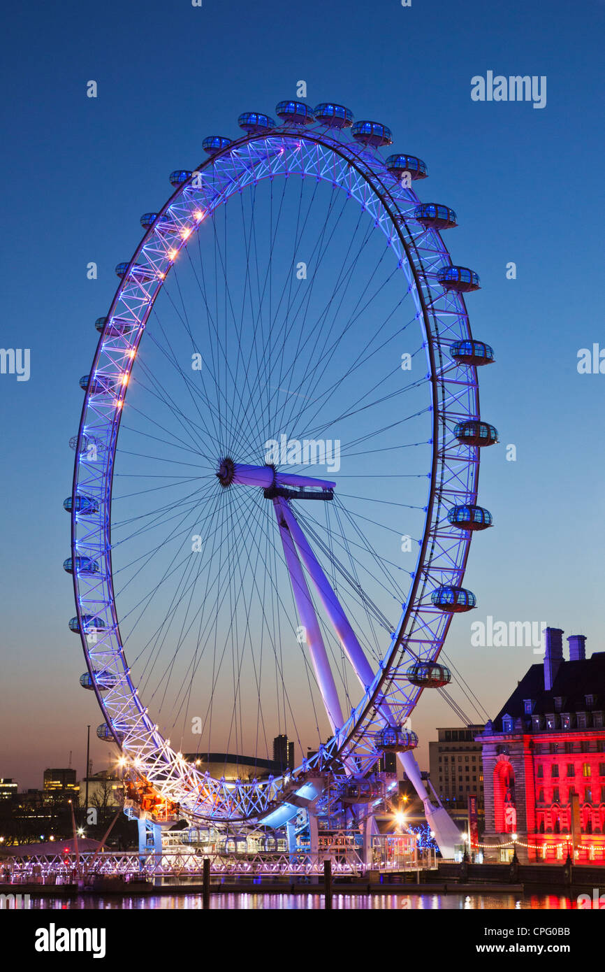 England, London, London Eye and County Hall Building Stock Photo - Alamy