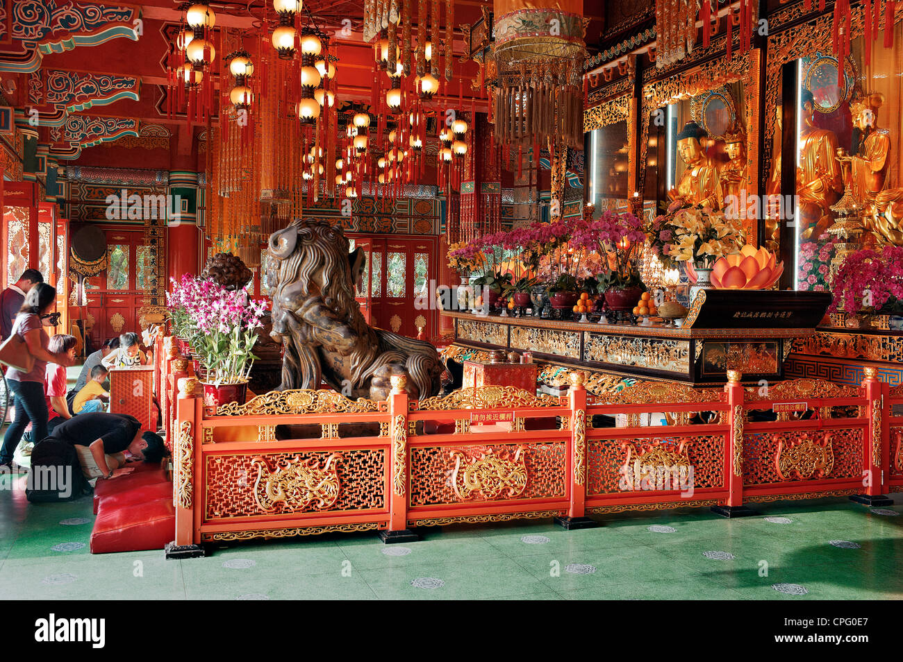 The view inside the Po Lin Monastery on Ngong Ping, Lantau Island Stock ...