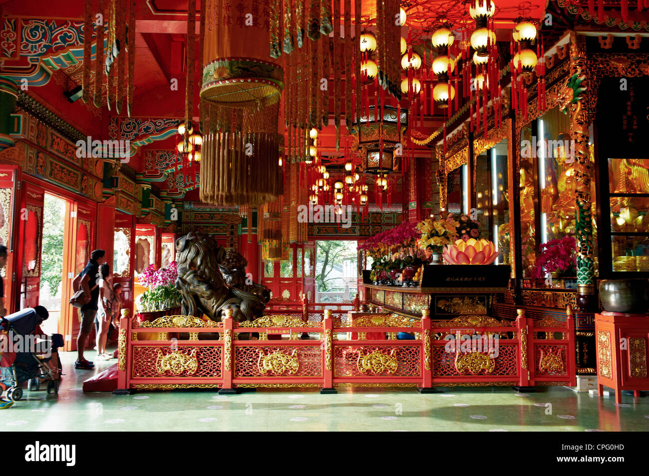 The view inside the Po Lin Monastery on Ngong Ping, Lantau Island Stock ...