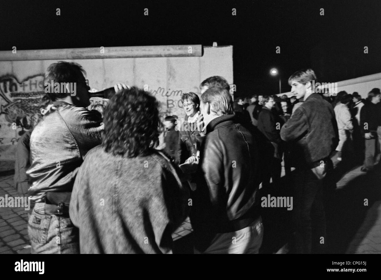 Opening of the Berlin Wall on the Bernauer street, Berlin, Germany ...