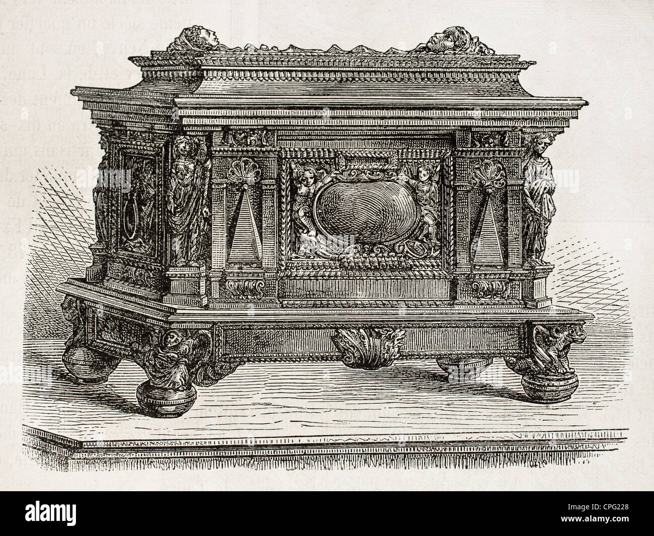 Old fashioned wooden casket hi-res stock photography and images - Alamy