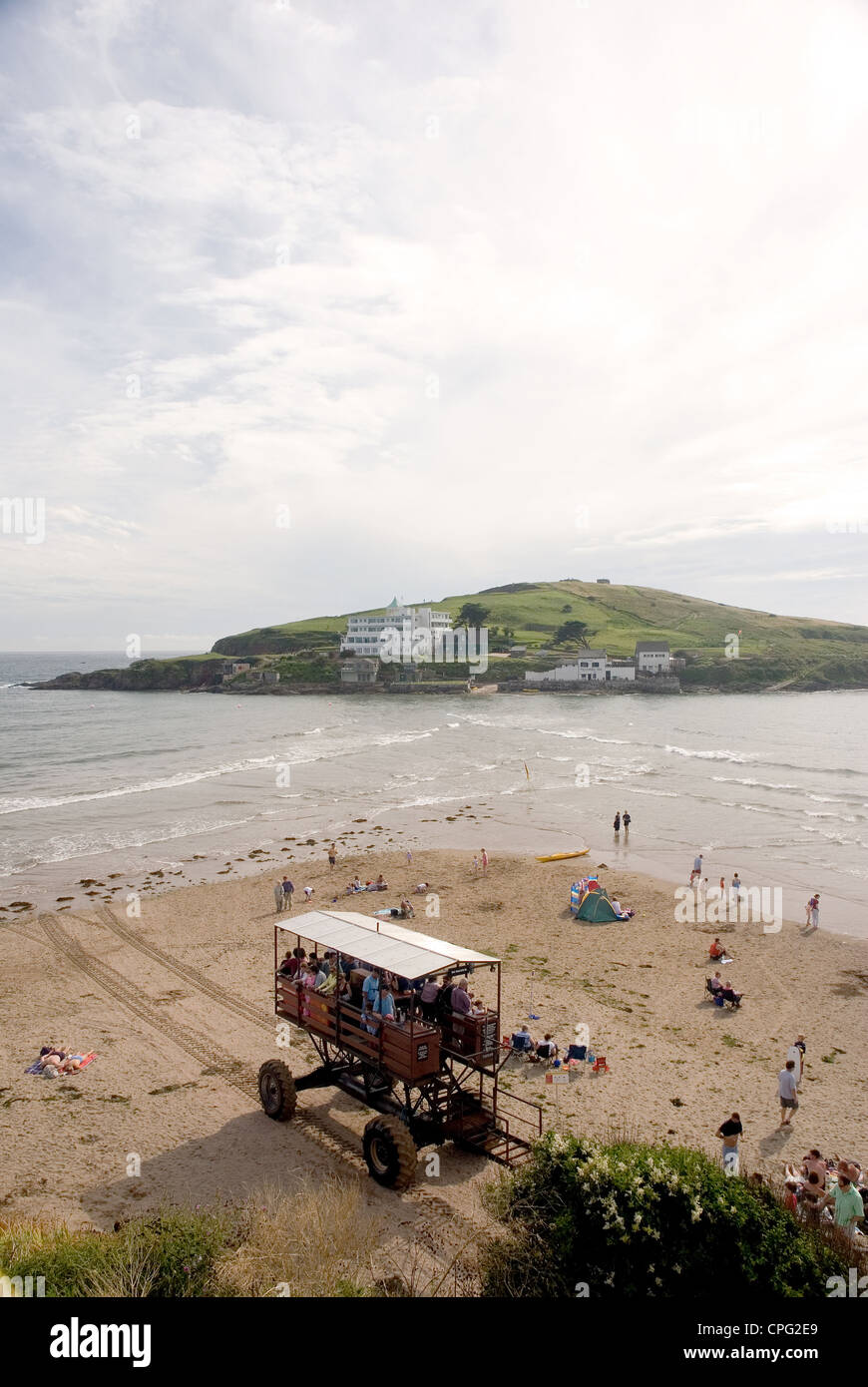 The Sea Tractor at Burgh Island Stock Photo - Alamy