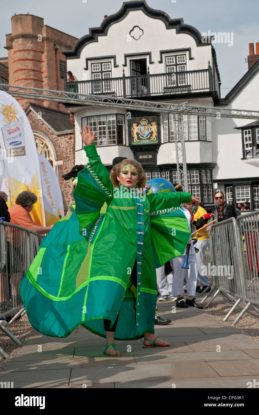 The Lady of the Wind, Emma-Rose, dances through the streets of Exeter ...