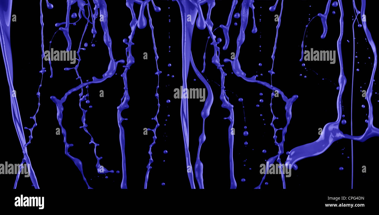 Blue paint flowing down hi-res stock photography and images - Alamy