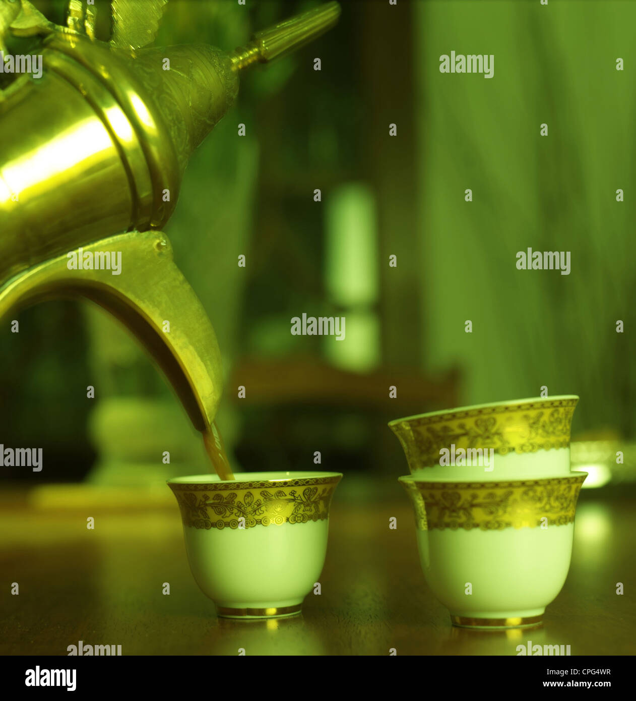 Coffee pot and cups Stock Photo - Alamy