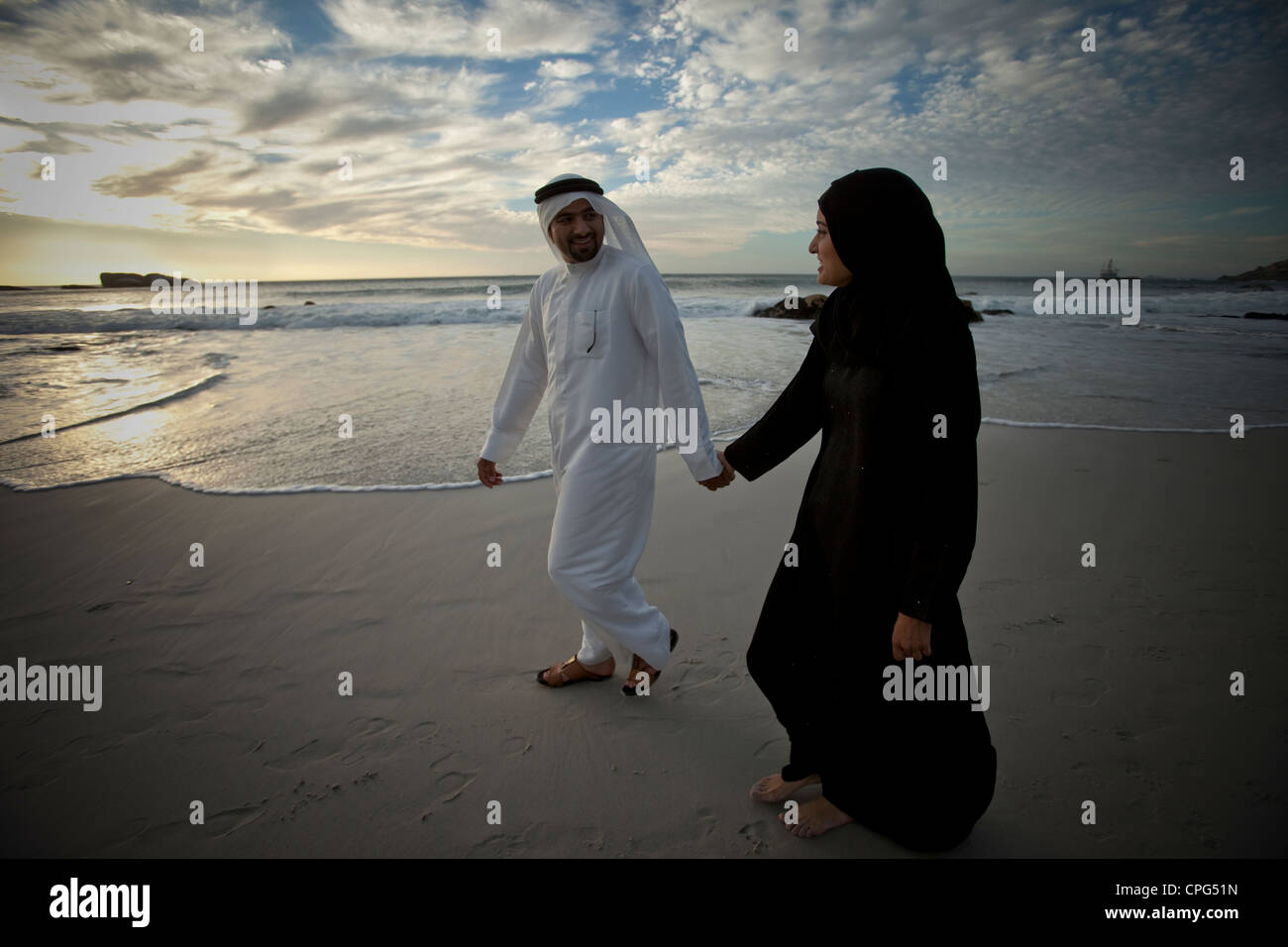 Emirati family, beach hi-res stock photography and images - Alamy