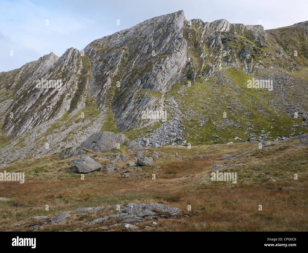 The Cneifion Arete - a classic scramble up to Y Gribin ridge between ...