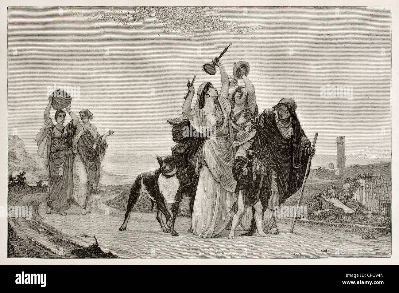 Old illustration inspired to Georgics poem, written by the famous Latin ...