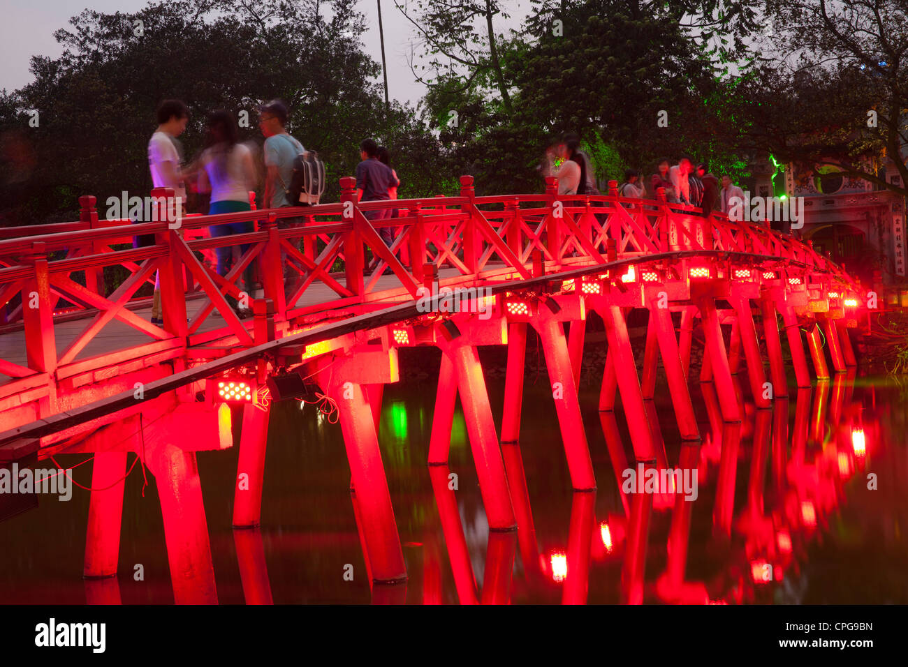 Red Bridge in Hanoi, Vietnam Stock Photo - Alamy