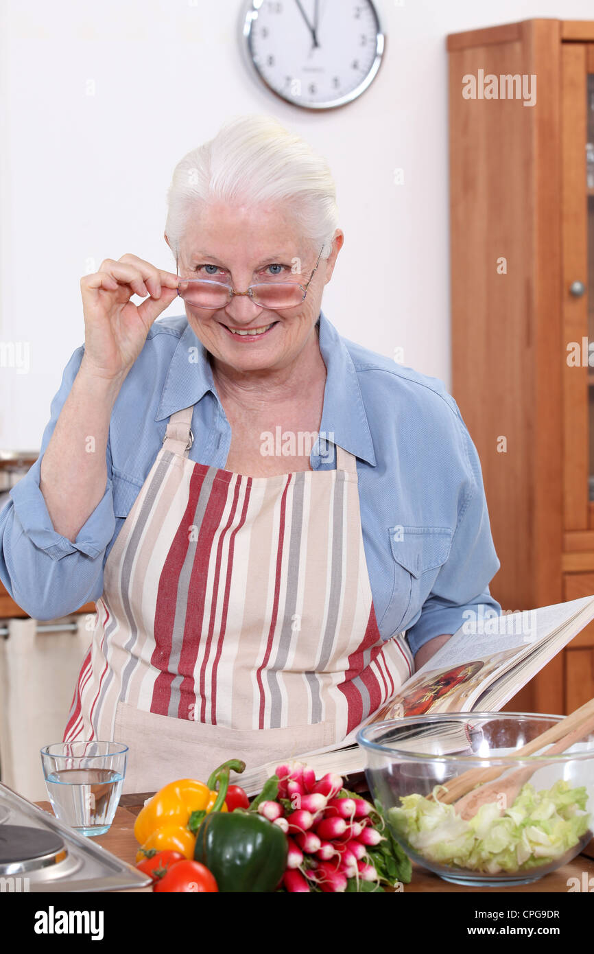 grandmother cooking in the kitchen Stock Photo - Alamy