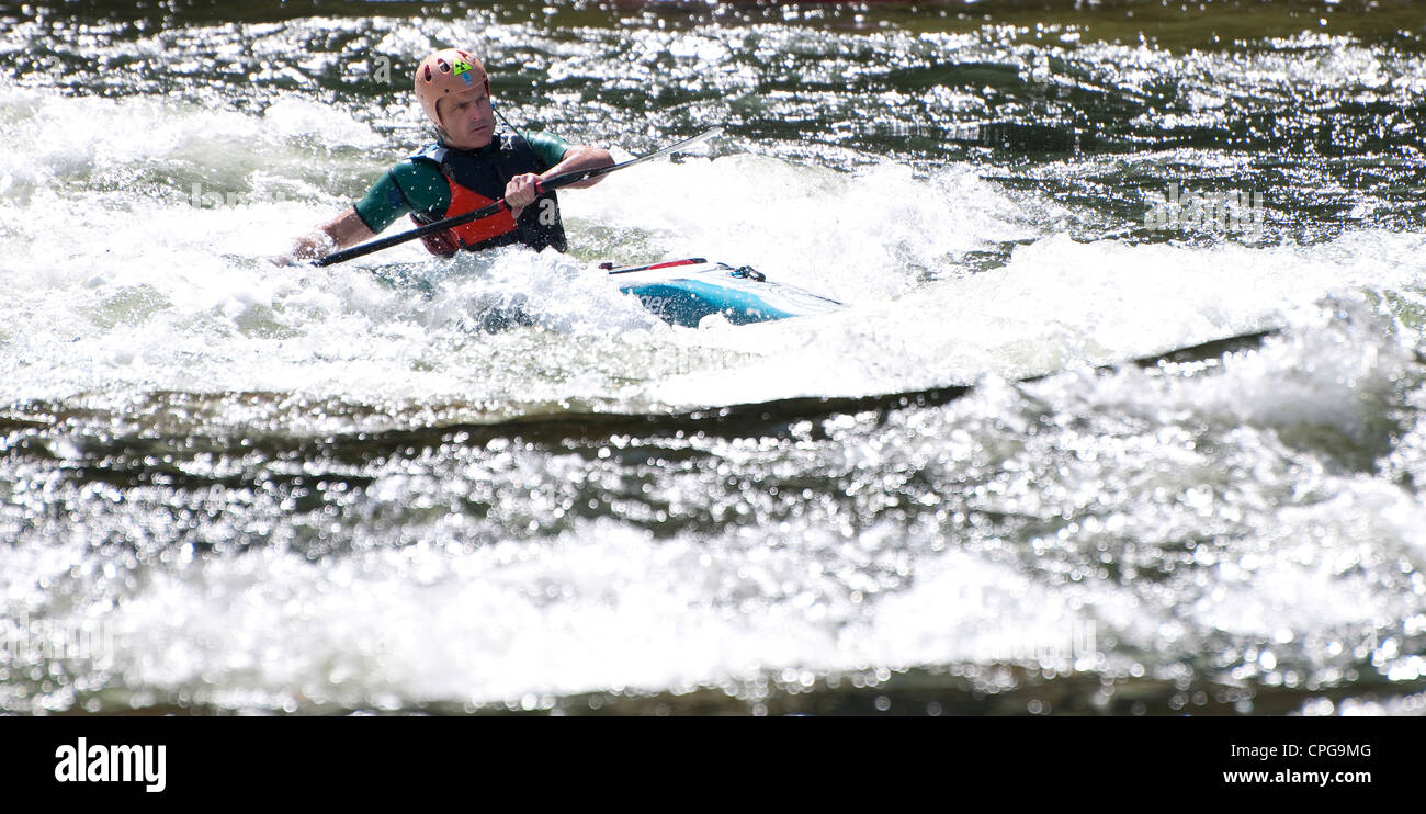 canoeing down the river ardeche, france Stock Photo - Alamy