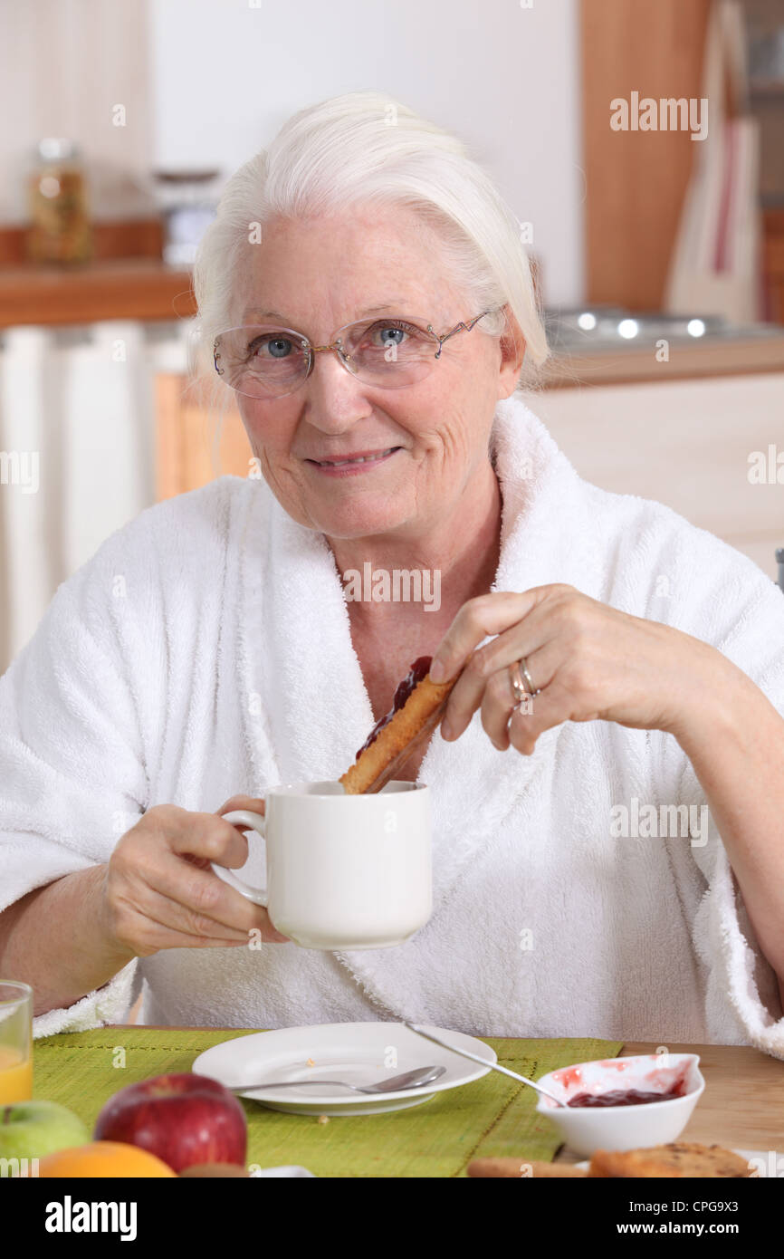 grandmother having breakfast Stock Photo - Alamy