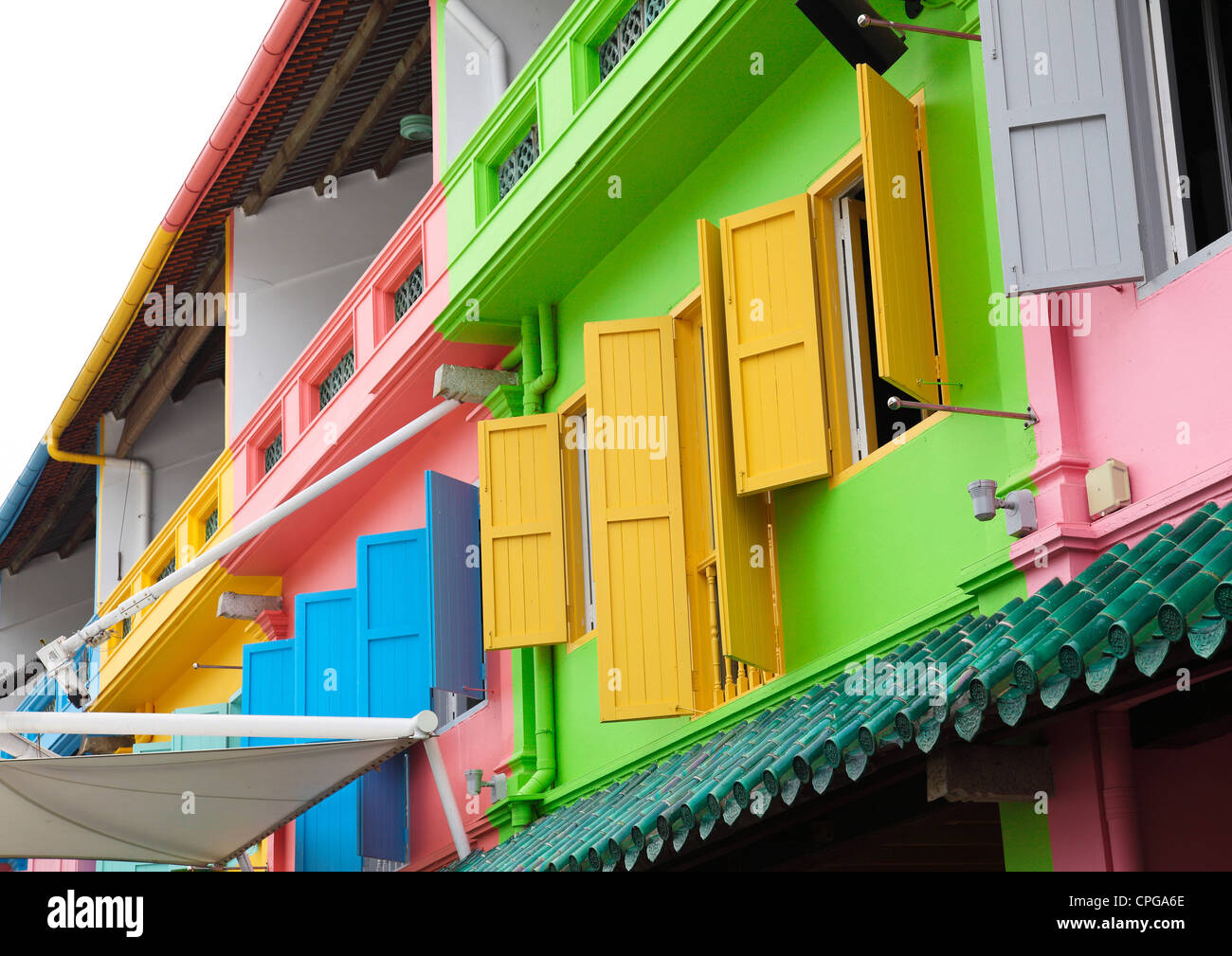 detail of colorful house in singapore Stock Photo - Alamy