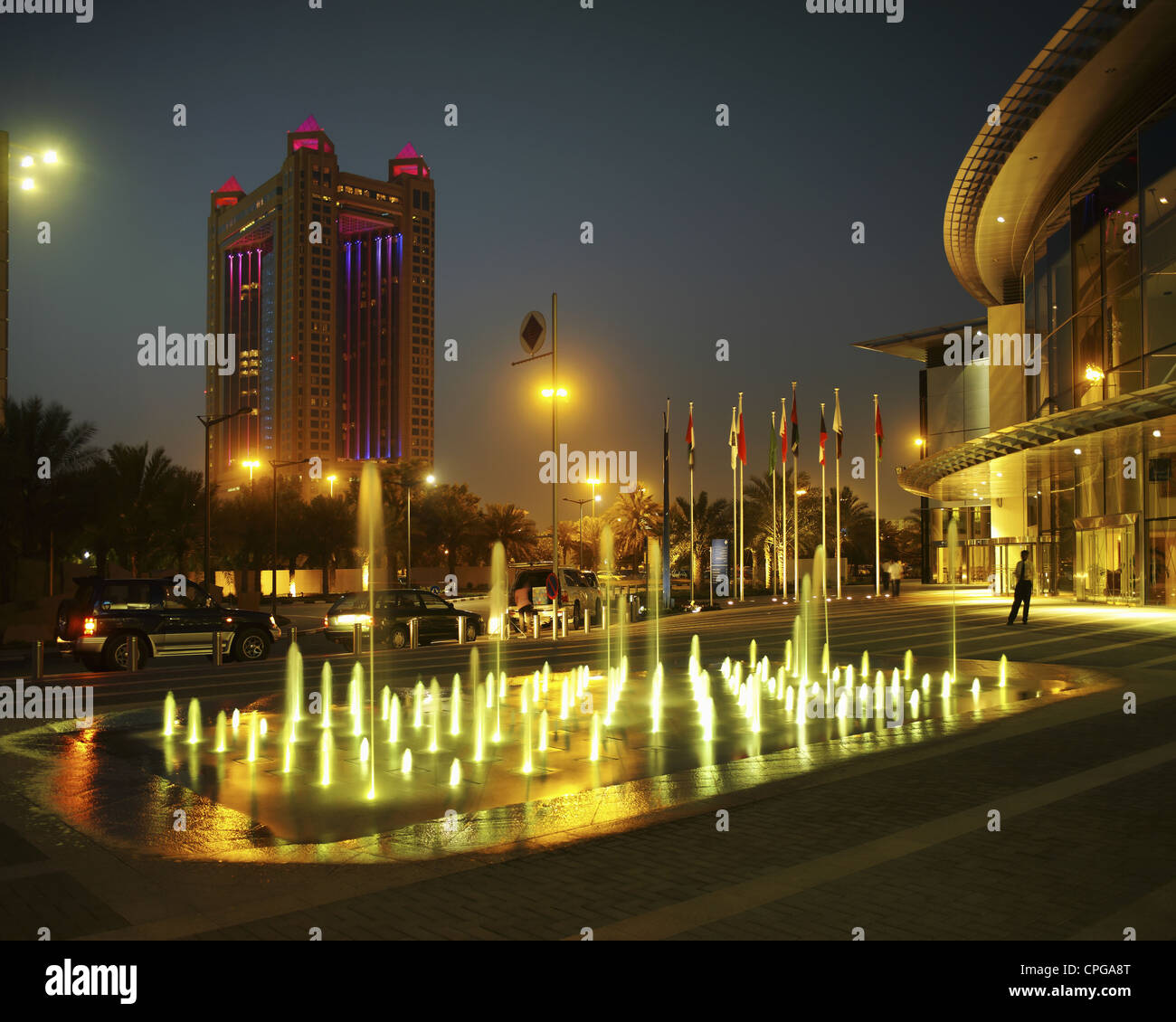 Illuminated View of the Building seen at Night Stock Photo - Alamy