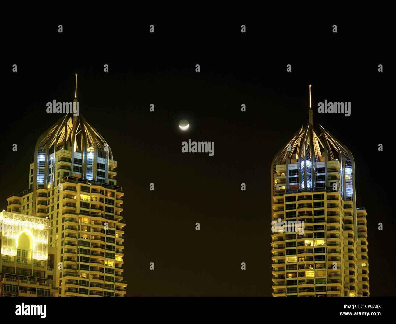 Illuminated View of the Building seen at Night Stock Photo - Alamy