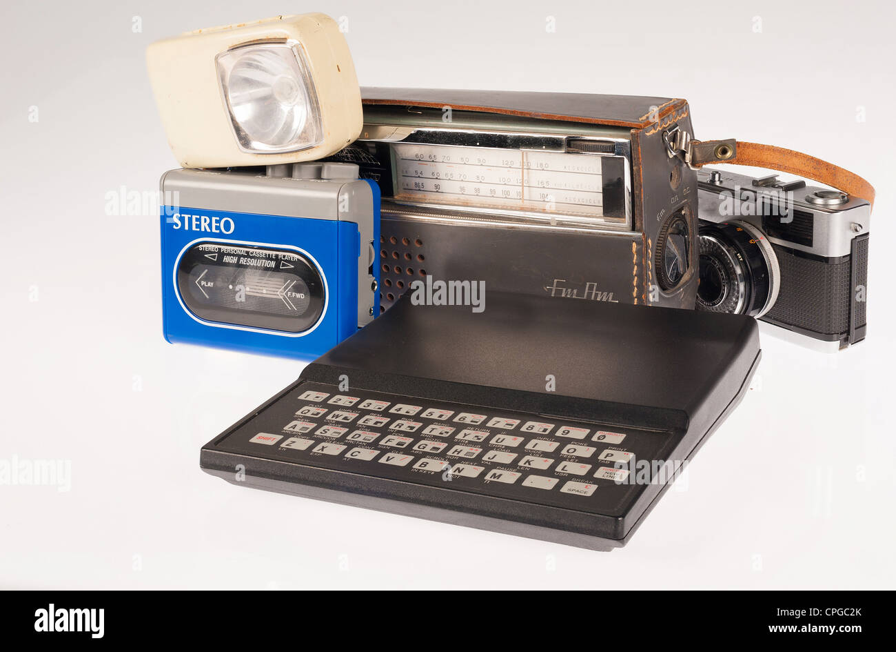 Retro still life with 20th century technology equipment Stock Photo - Alamy