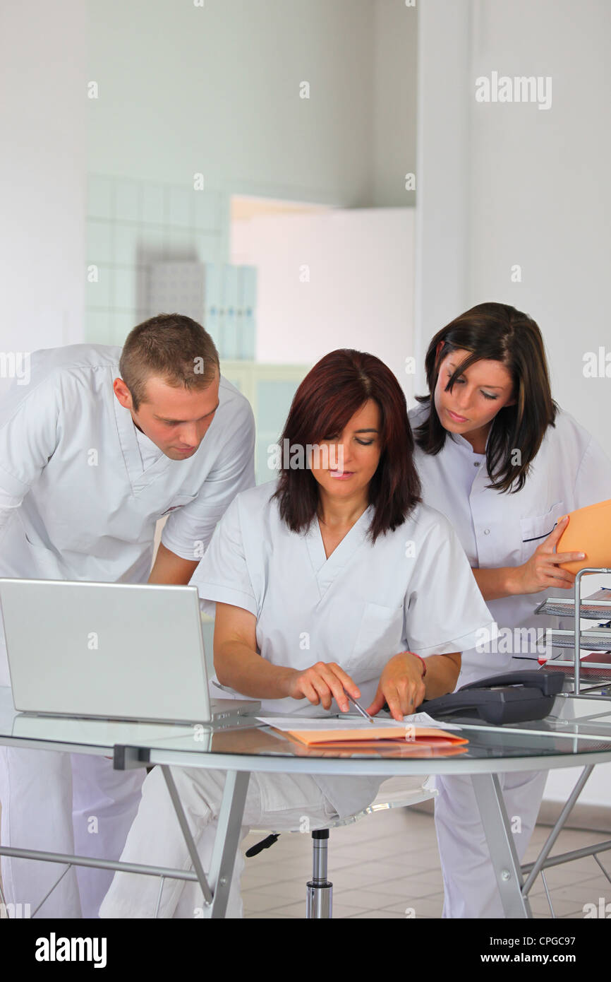 Reception at a private clinic Stock Photo - Alamy