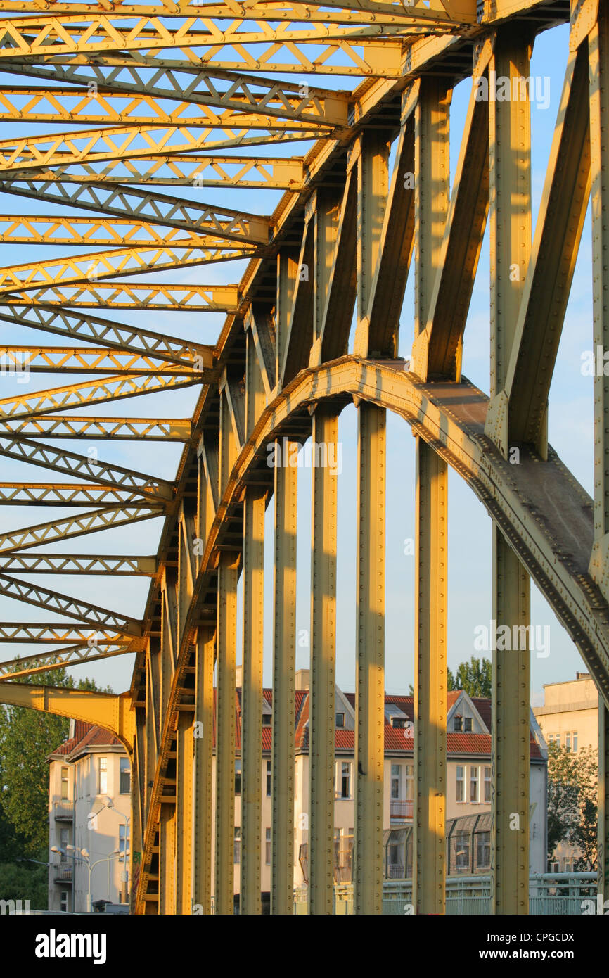 Yellow steel bridge Stock Photo - Alamy