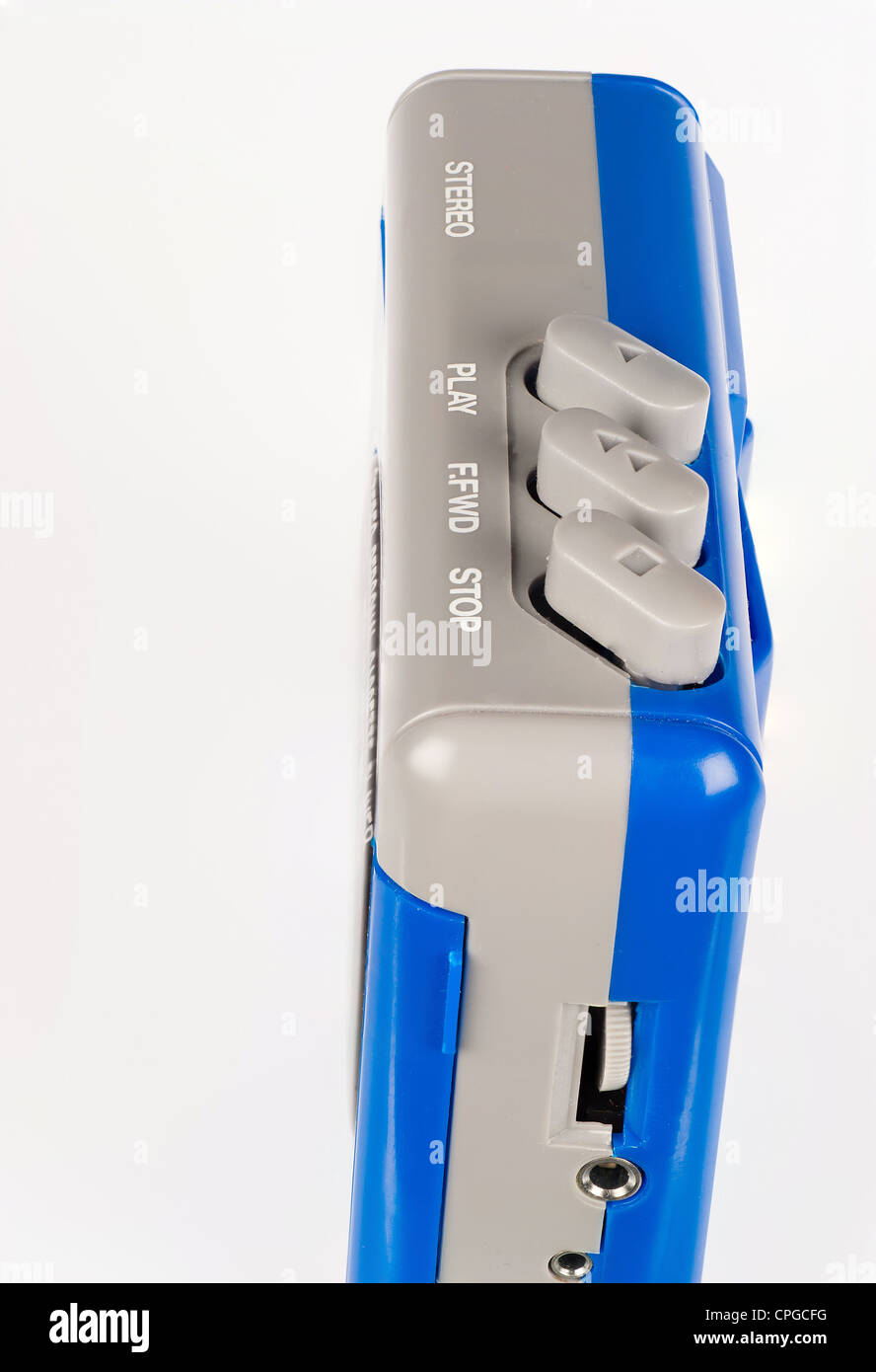 Detail of the buttons of a retro portable music player Stock Photo - Alamy