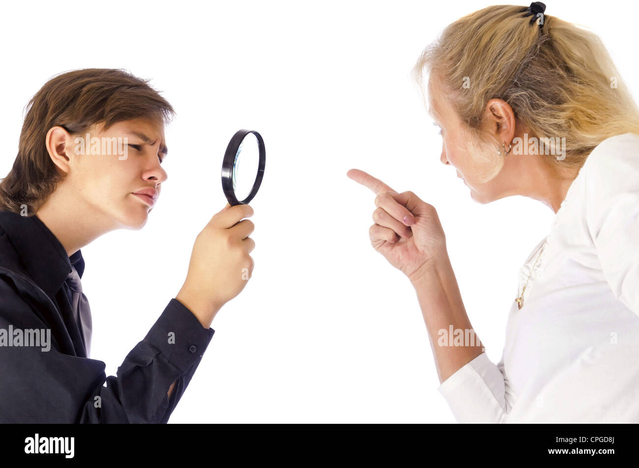 Pointing her finger and scolding child hi-res stock photography and ...