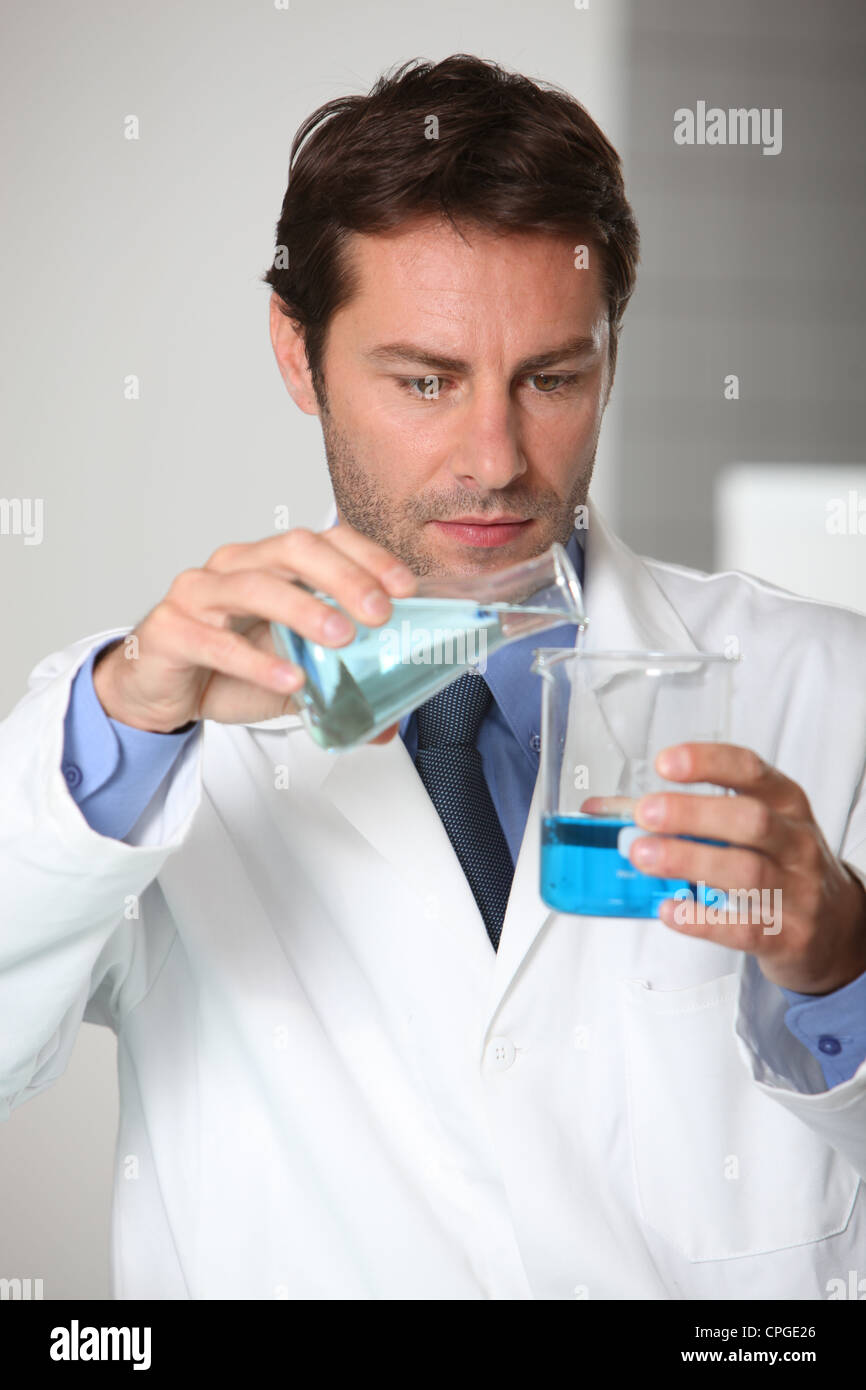Close up male scientist doing hi-res stock photography and images - Alamy