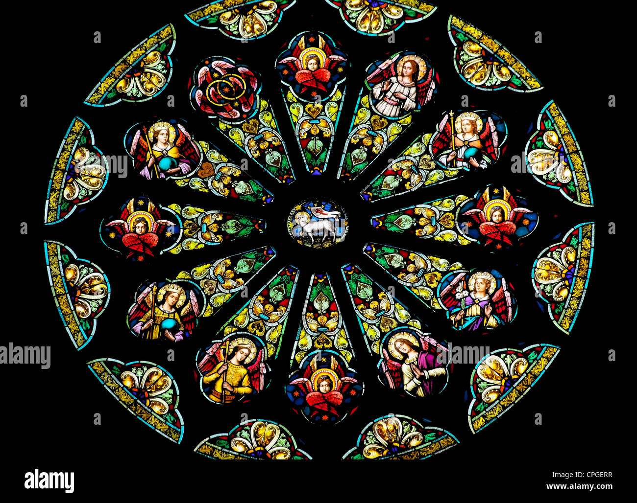 Rose Stained Glass Window Saint Peter Paul Catholic Church San ...