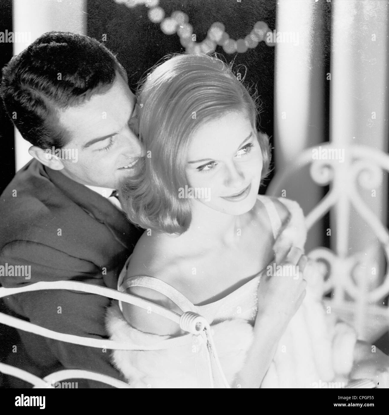Romantic couple.1960s Advertising still for Mackintosh's chocolates ...