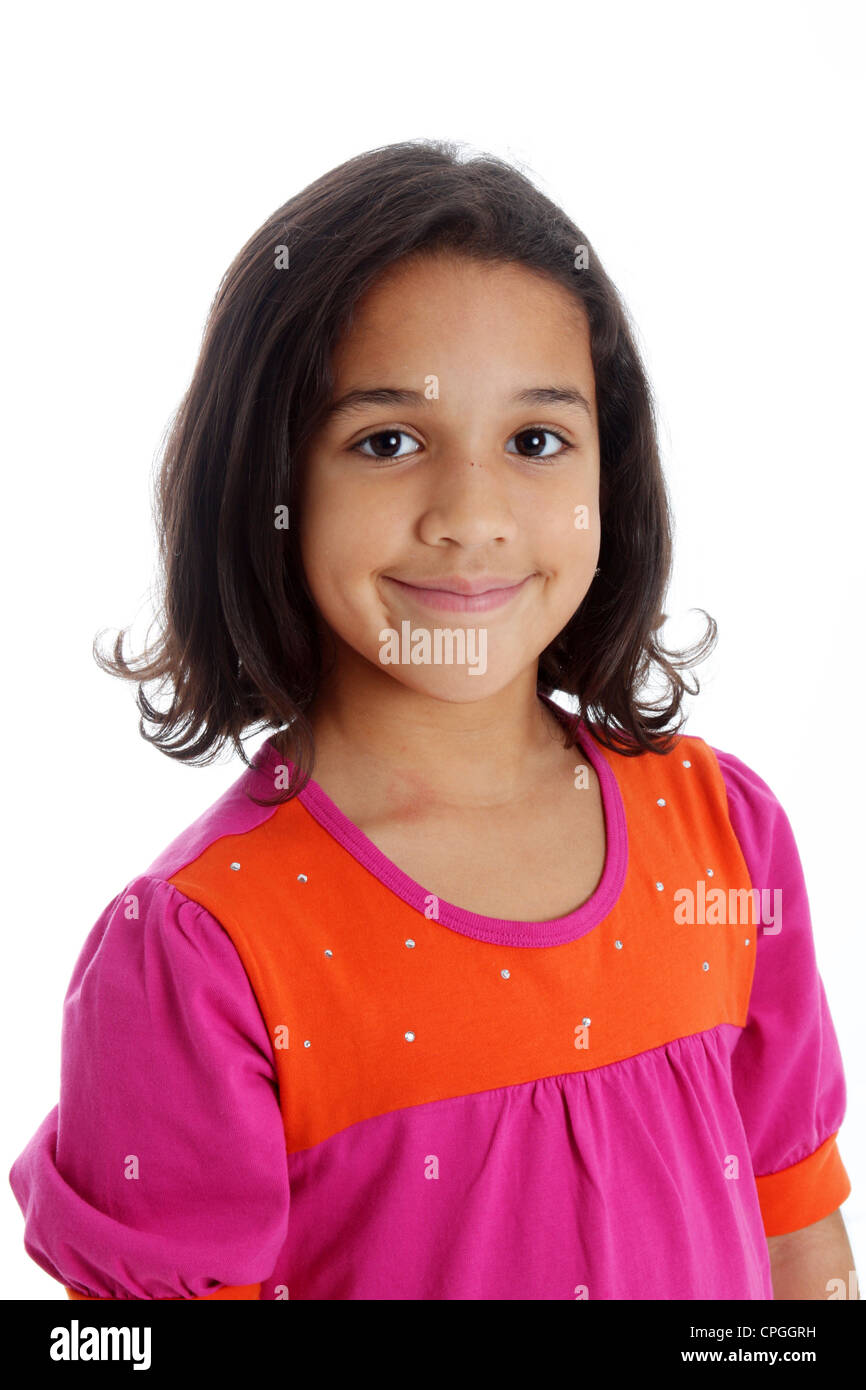 Young Girl Posing Against A White Background Stock Photo - Alamy