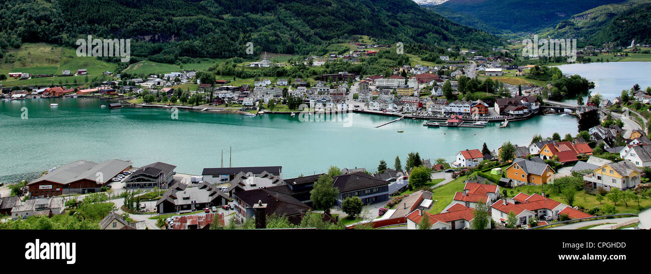 Village of norheimsund located on hardangerfjord hi-res stock ...