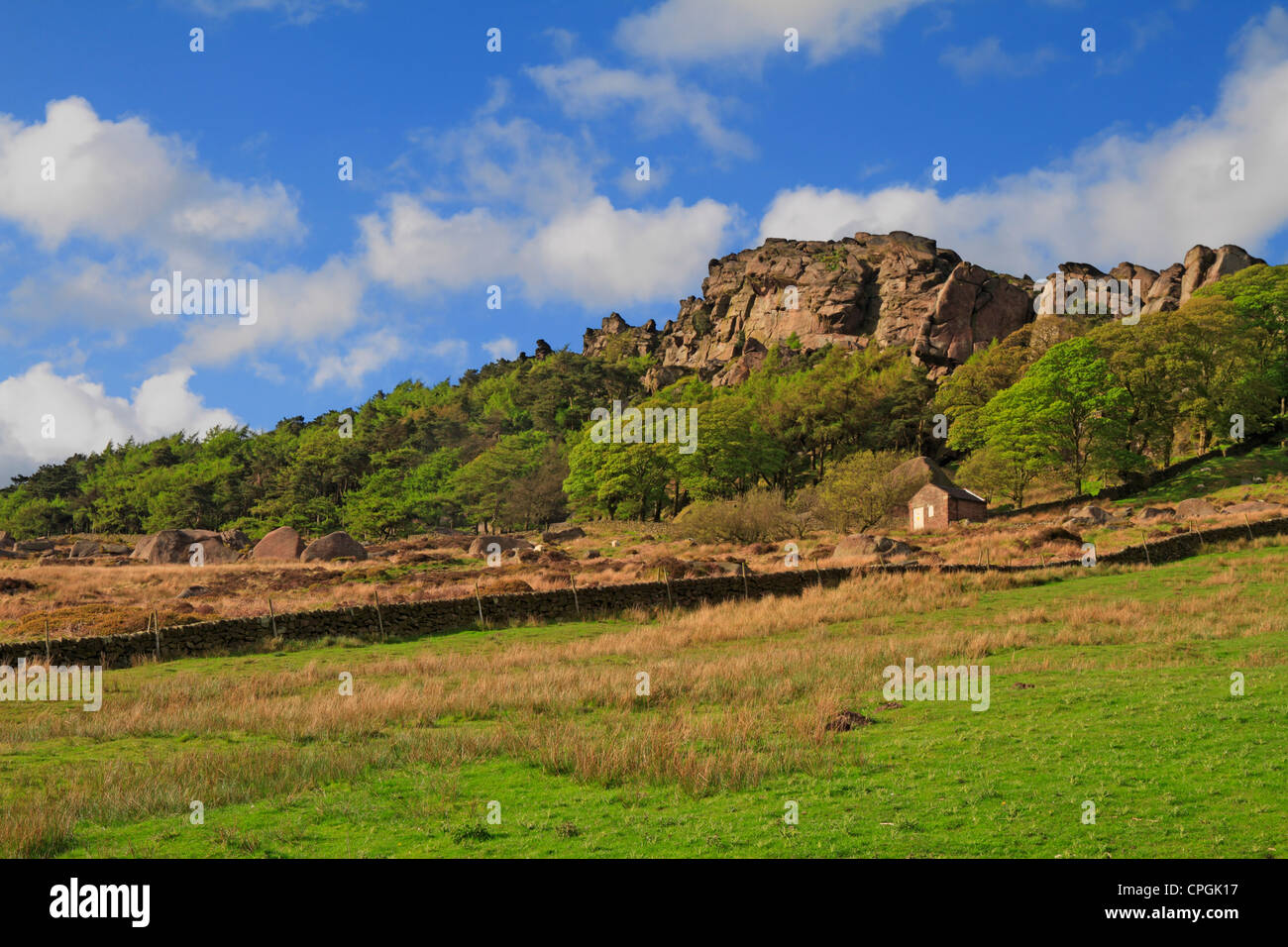 The Roaches gritstone ridge near Leek, Peak District National Park ...