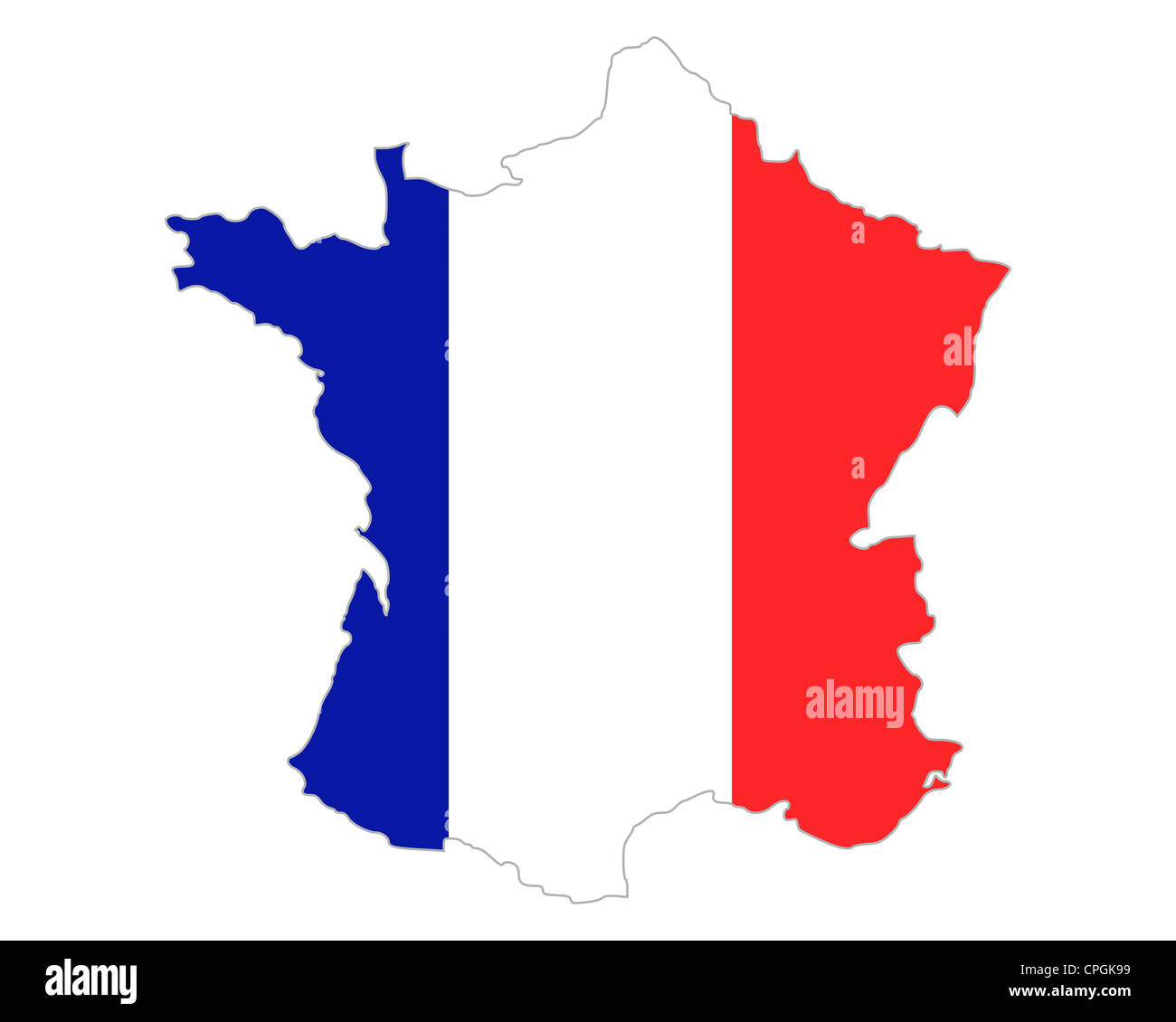 Map and flag of France Stock Photo - Alamy