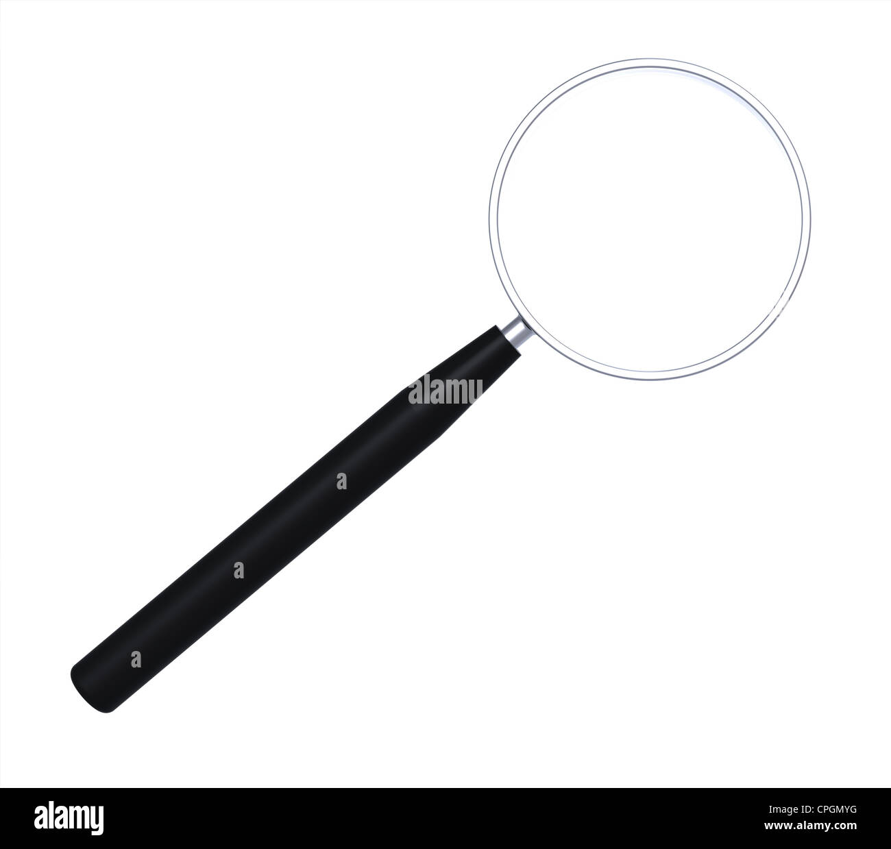 Magnifying glass, 3D render without shadows Stock Photo - Alamy