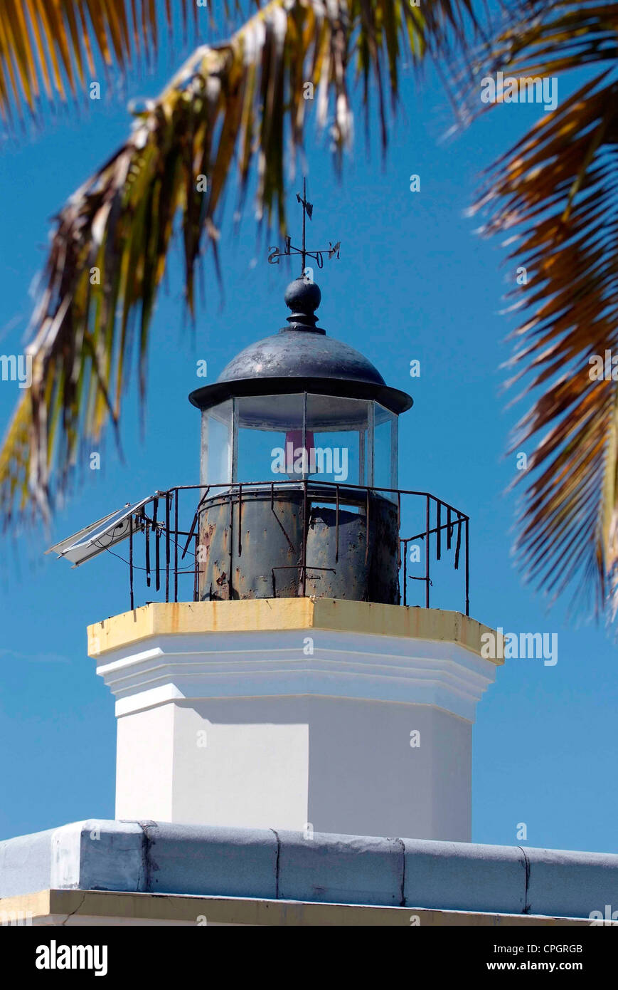 PUERTO RICO VIEQUES Caribbean resort island Punta Mulas Lighthouse ...