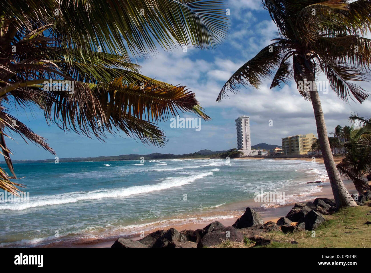 PUERTO RICO -Caribbean island Luquillo - beach by the town Stock Photo ...