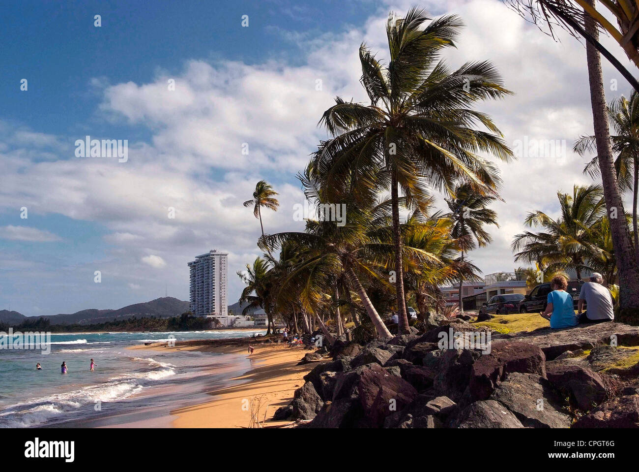 PUERTO RICO -Caribbean island Luquillo - beach by the town Stock Photo ...