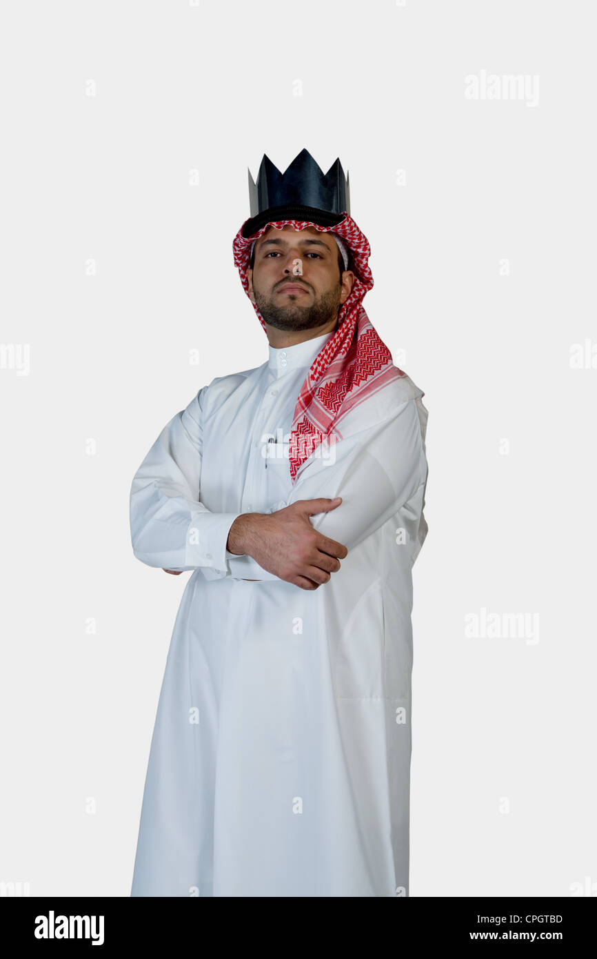 Arab man wearing a crown Stock Photo - Alamy