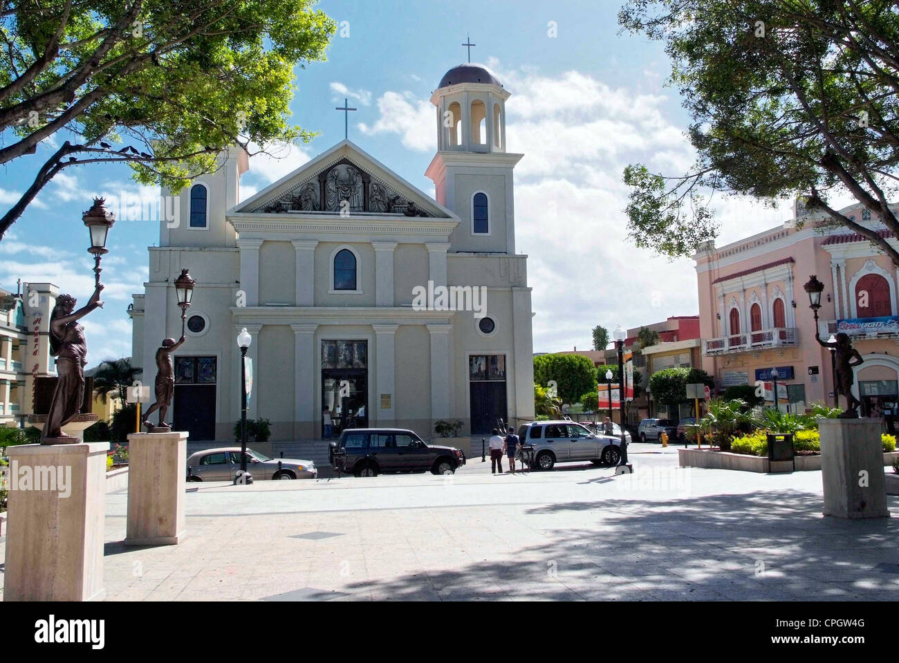 PUERTO RICO Mayaguez Plaza Colon Senora de la Candelaria Cathedral ...