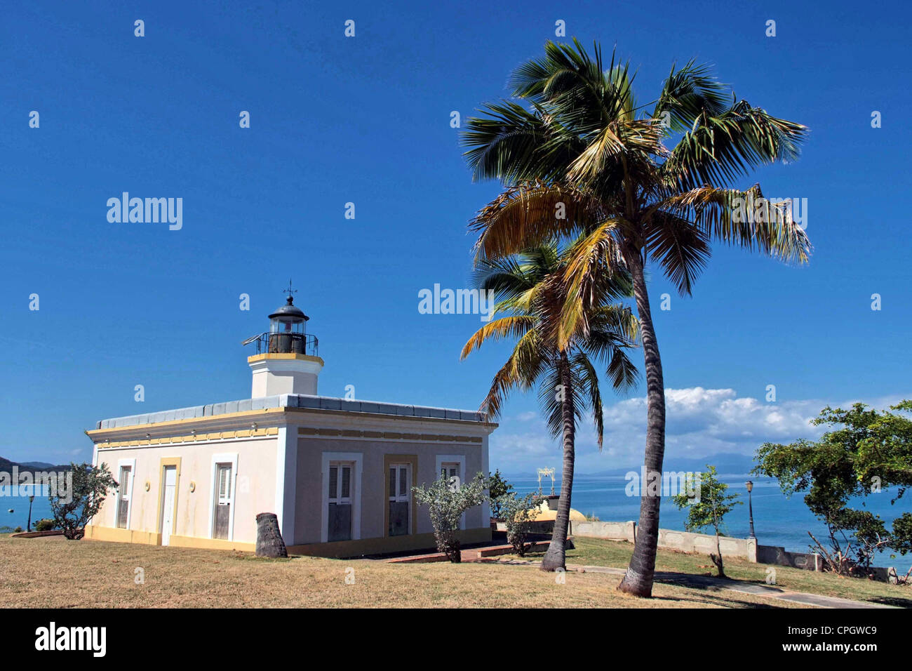 PUERTO RICO VIEQUES Caribbean resort island Punta Mulas Lighthouse ...