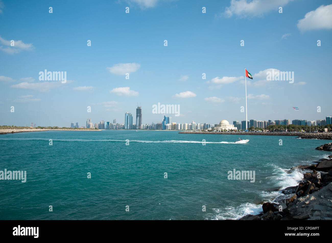 Abu Dhabi city skyline, UAE Stock Photo - Alamy
