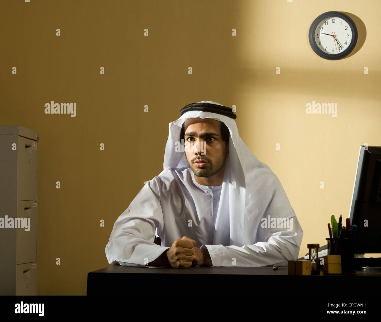 Arab man questioning Stock Photo - Alamy
