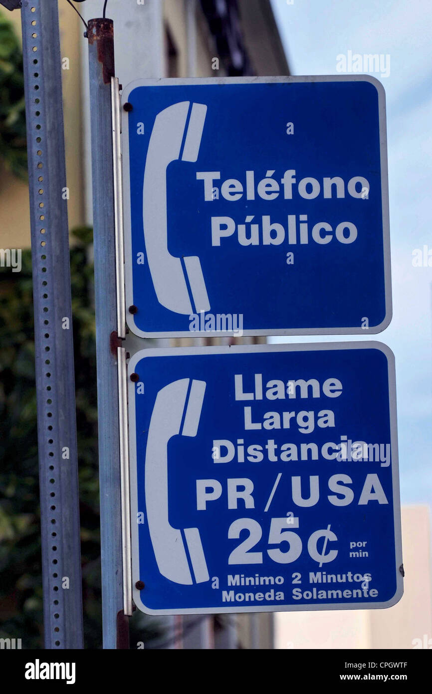 PUERTO RICO SAN JUAN public payphone Stock Photo - Alamy