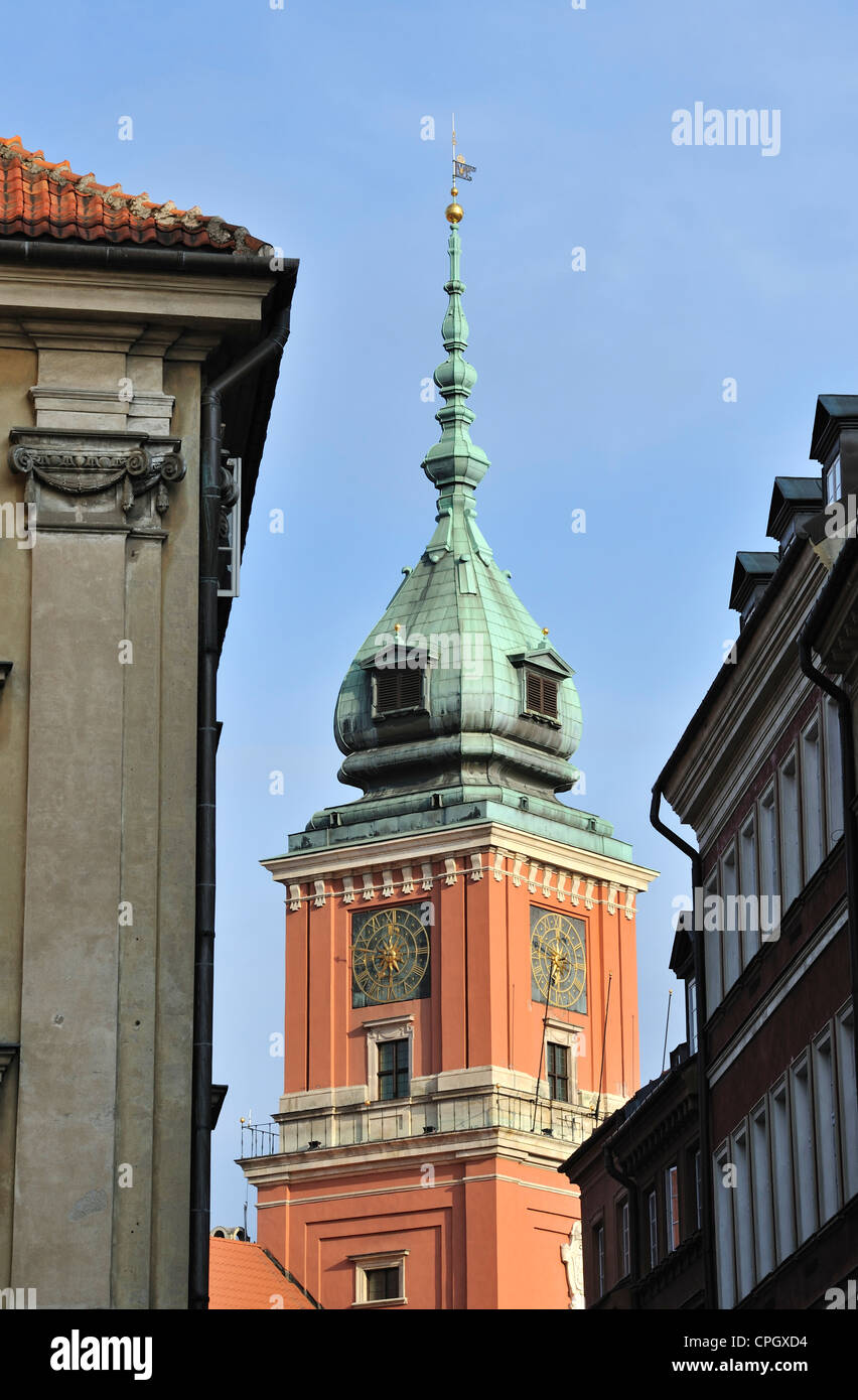 Royal Castle clock tower, Warsaw, Poland Stock Photo - Alamy