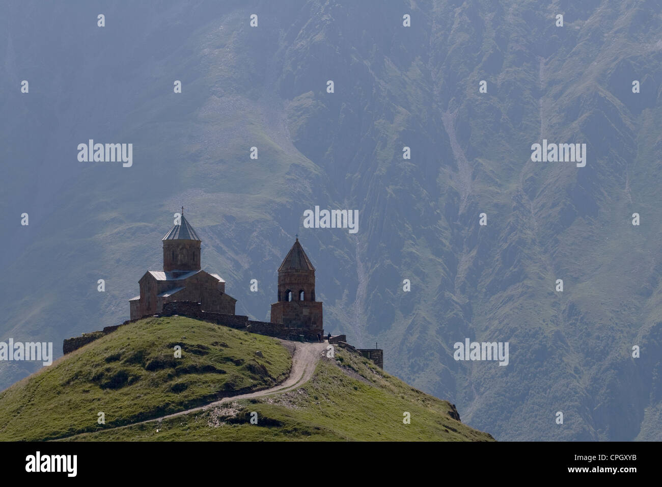 14th-century Tsminda Sameba (Holy Trinity) Church, Kazbegi, Mtskheta ...