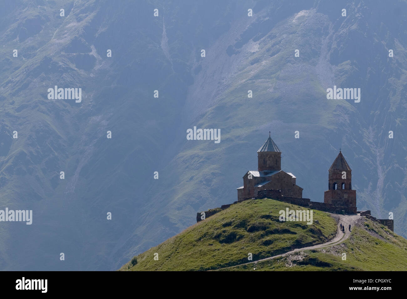 14th-century Tsminda Sameba (Holy Trinity) Church, Kazbegi, Mtskheta ...