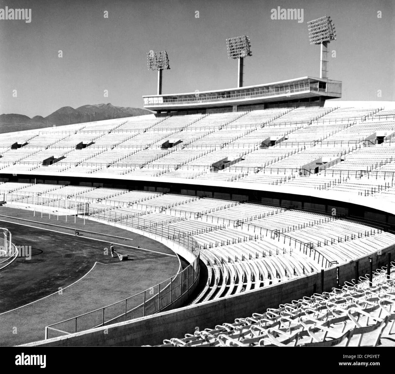Stadium grand stand view Black and White Stock Photos & Images - Alamy