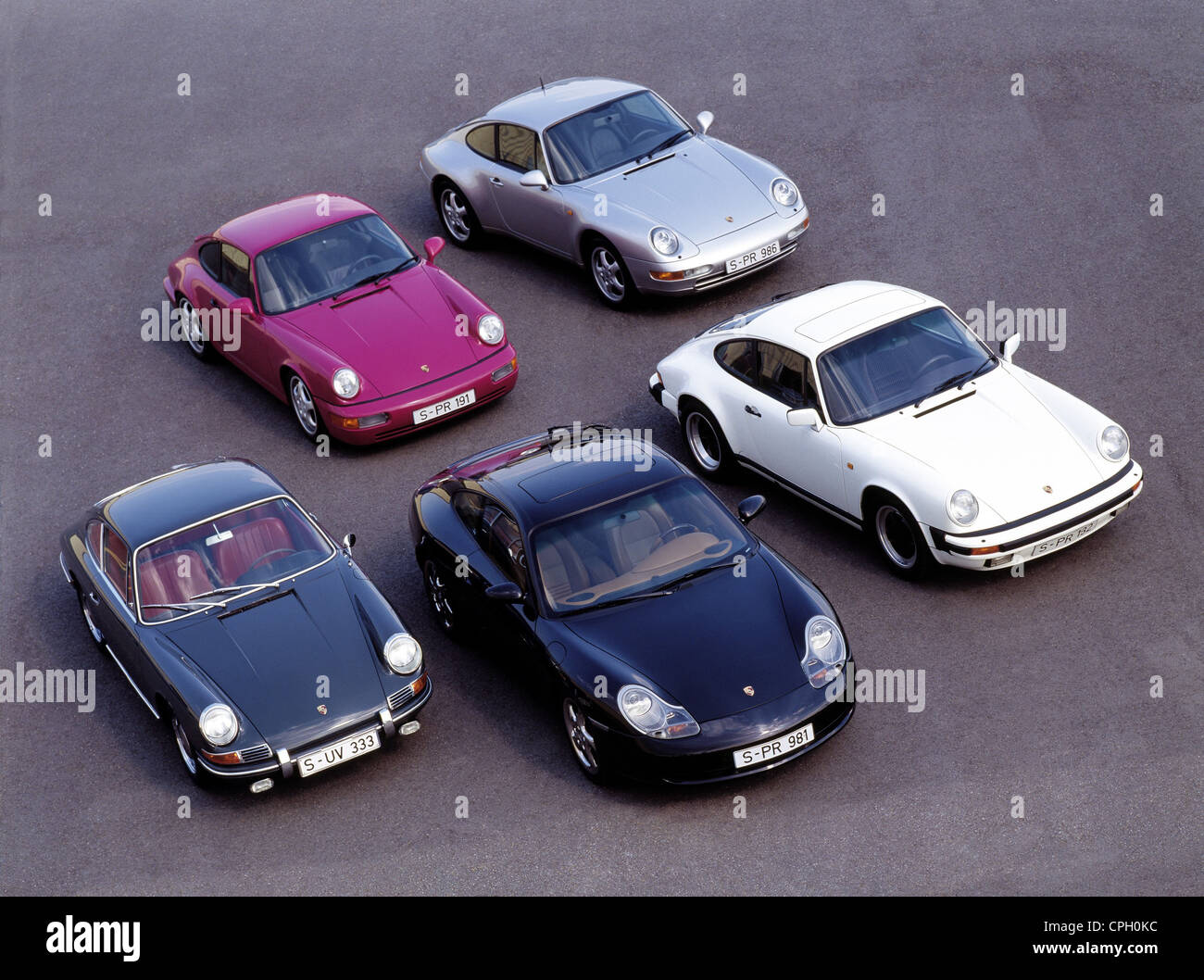 transport / transportation, cars, vehicle variants, Porsche 911, five ...